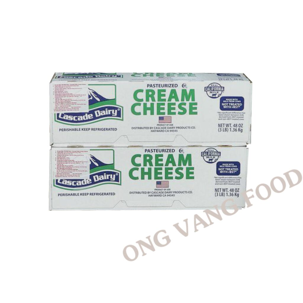 Cream Cheese Cascade Dairy Mỹ (1,36kg/khối) – Ong Vàng Food